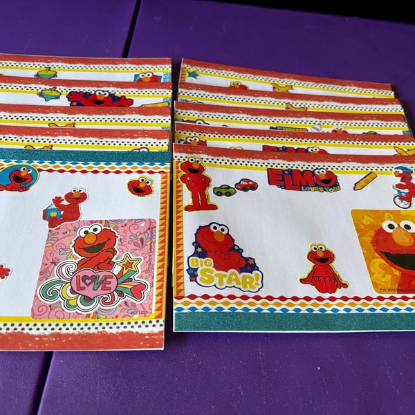 2000s Y2K Sesame Street Characters Sticker Sheet of Elmo, Cookie, Ernie ...