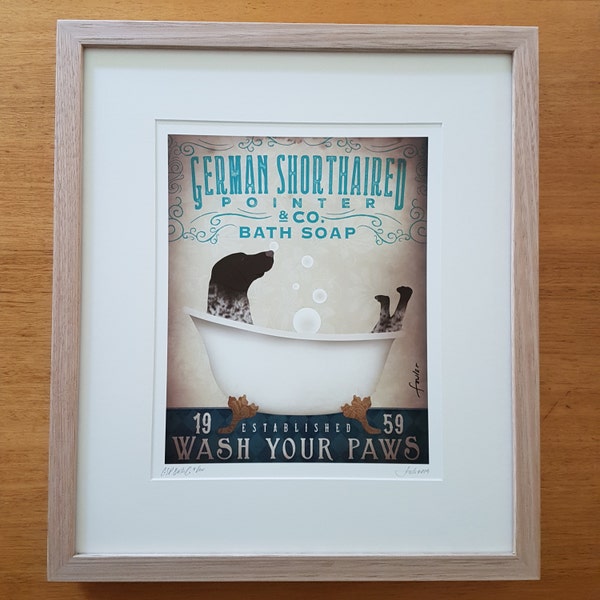 German Shorthaired Pointer Bath Art Print: Clawfoot Tub Decor - Etsy