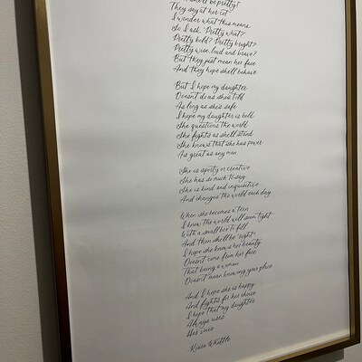 SINGLE Custom Calligraphy Vow //hand Lettered Poem / Personalized Poem ...