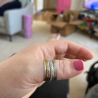 Boho Cinnabar and Pink Opal Ring Boho Silver Moon Rings - Etsy