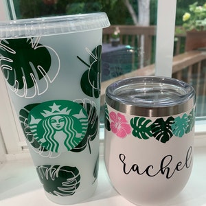 Flower Starbucks Cup Botanical Design Starbucks Cold Cup | Etsy