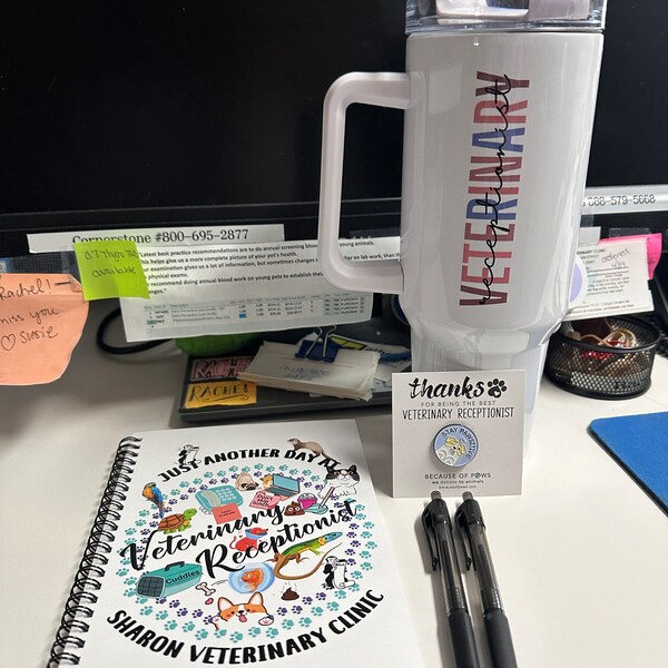 Customizable Veterinary Receptionist Notebook, Gift for Animal Hospital ...