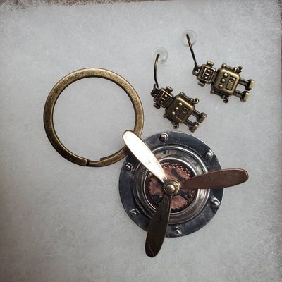 Mixed Metal Cog Repurposed Industrial Stud Earrings, Cyberpunk Geek ...