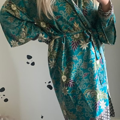 Turquoise Silk Blend Pyjama Set, Silk Nightwear, Unique Gift for Her ...