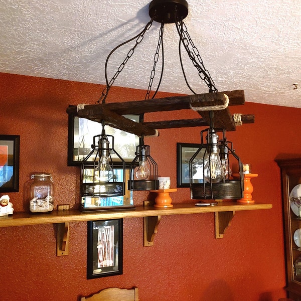 Rustic Light Fixture - Hanging Light - Rustic Lighting - Industrial ...