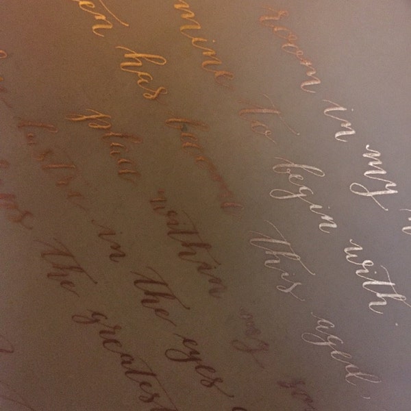 Vintage Handwritten Note - Custom Calligraphy on Handmade Cotton Paper ...