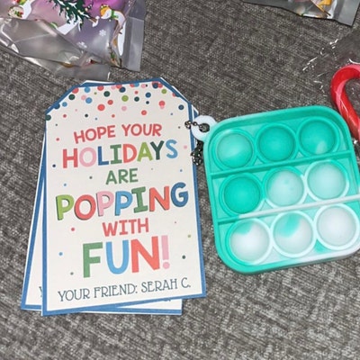 Holiday Pop Gift Tag Holidays Are Popping With Fun Tag Christmas Fidget ...