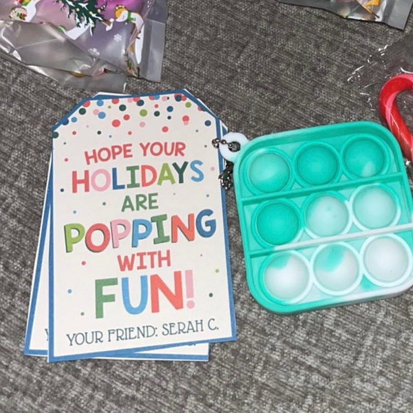Holiday Pop Gift Tag Holidays Are Popping With Fun Tag Christmas Fidget ...