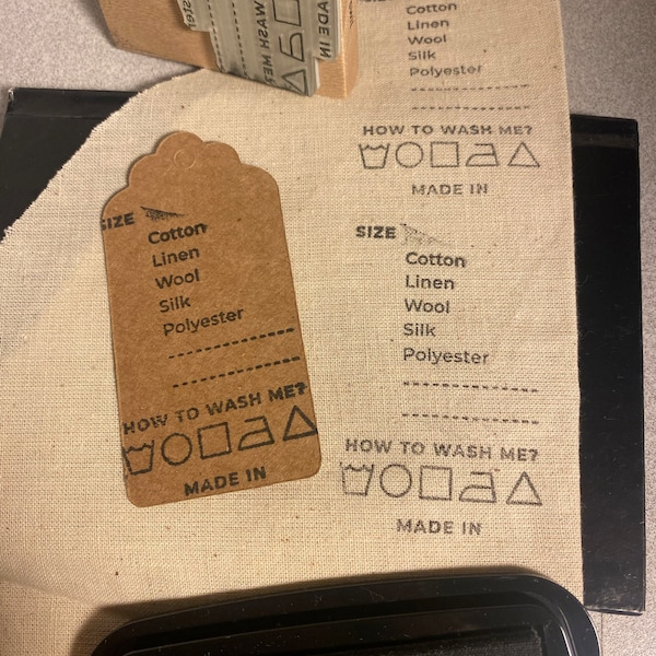 Stamp for Garment Tags With Fiber Content and Care Instructions, Size ...