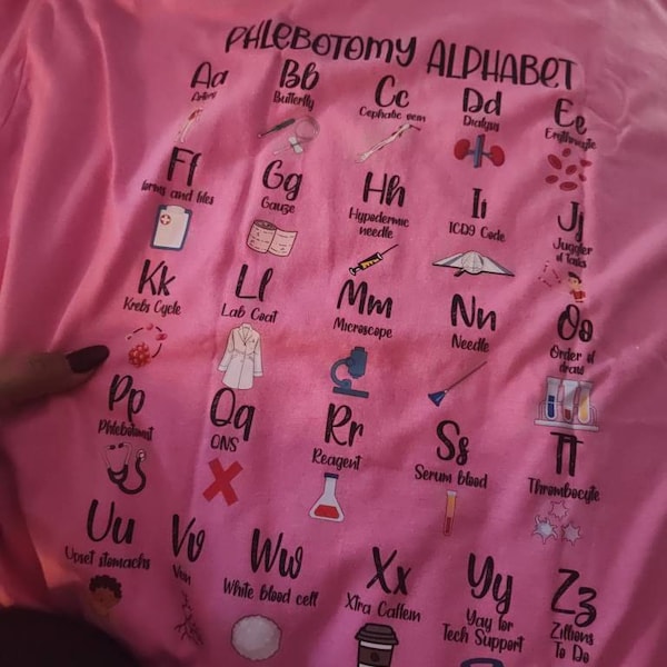Phlebotomist Nurse Shirts, Phlebotomist Alphabet Shirt, Phleb Abcs ...