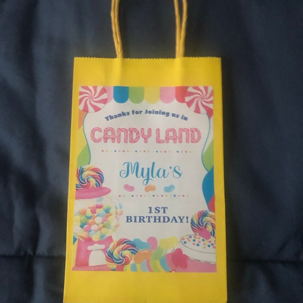 Custom Candyland Party Favor Gift Bags | Personalized - Etsy