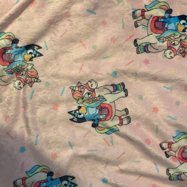 Bluey & Buttermilk the Unicorn Minky Blanket - 40" X 60" - Etsy
