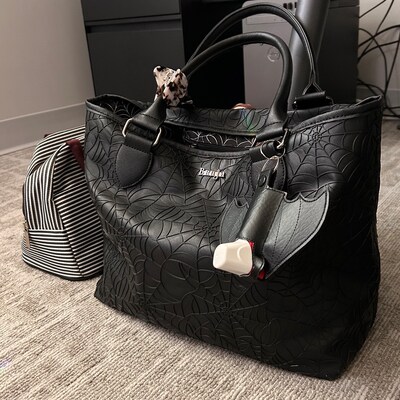 Batty Black Bat Vinyl Embroidery Inhaler Cover Inhaler Case Halloween ...