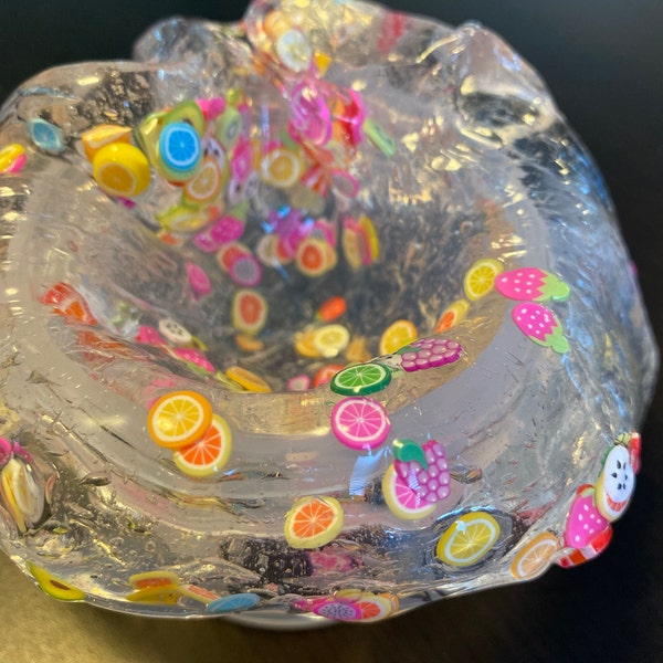 Clear Fruit Slime ~ Detox Water ~ Clay Fruit Slices ~ Unscented Slime ...
