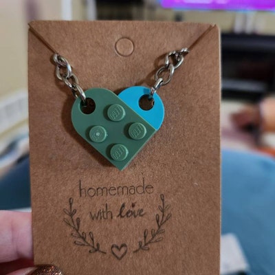 Heart Keychain Set Made With Genuine LEGO® Matching Keychains, Gift Set ...