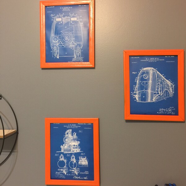 Locomotive Set of 6 Blueprints , Locomotive Wall Art, Locomotive Wall ...