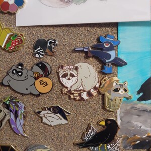 Raccoon Hard Enamel Pin Set Trash Dwellers Gold Plating - Etsy