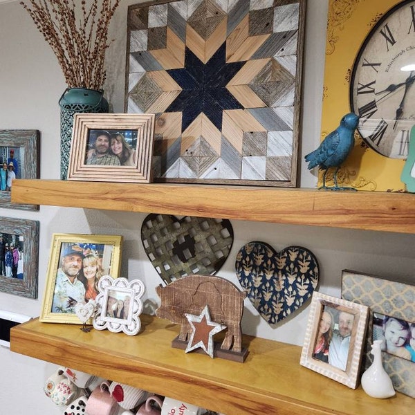 Reclaimed Wood Quilt Block With Natural Wood Center 24x24 Barn Quilt ...