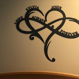 Personalized Infinity Heart Metal Sign Infinity Sign | Etsy
