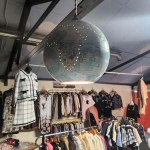 World Globe Pendant Light. Upcycled Vintage World Globe Light.free ...