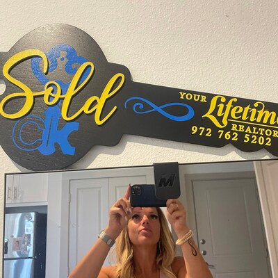 Sold Key Sign With LOGO, Realtor Sold Key Sign, Closed Realtor Sold Key ...