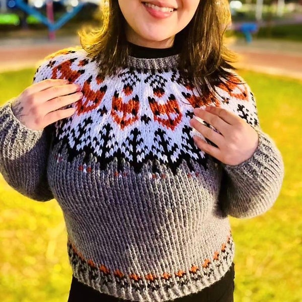 INTO THE WILD Sweater Pattern, Womens Sweater Knitting Pattern, Round ...