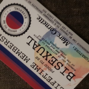 BISEXUAL Gay Pride Identity Card Lifetime Membership Card LGBT Identity ...