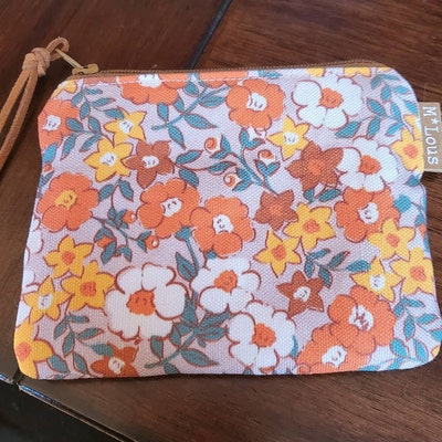 Tiny Light Brown Minimalist Wallet Little Zipper Pouch Retro With ...