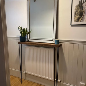 Omni Rustic Console Table With Black 3 Pin Hairpin Legs. - Etsy