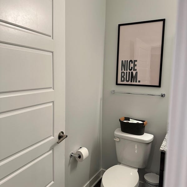 Bathroom Print, Nice Bum Print Sign, Funny Toilet Print, Restroom Wall ...