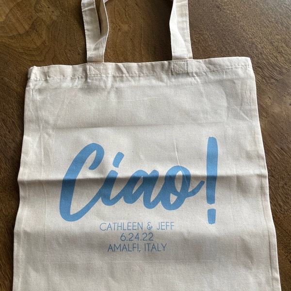 Ciao! Tote Bags - Destination Wedding Tote - Italian Wedding Welcome ...