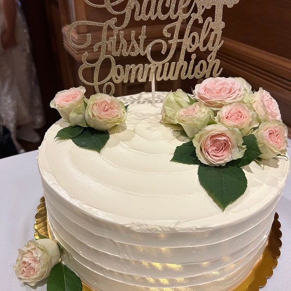Custom First Holy Communion Cake Topper, First Communion Cake Topper ...