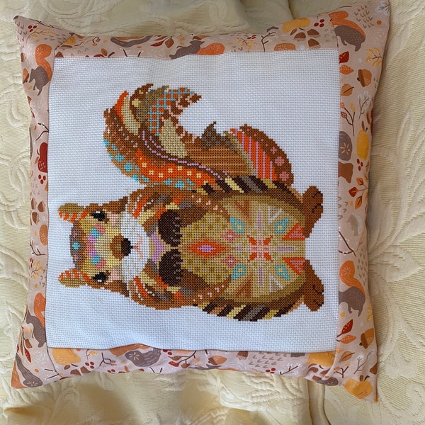 Woodland Cotton Fabric by the Yard - Autumn Woods Squirrel Toss - Zirkus Design for Paintbrush ...