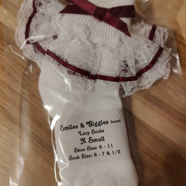 Lacy Socks With Wide Lace and Ribbon Detail - Etsy