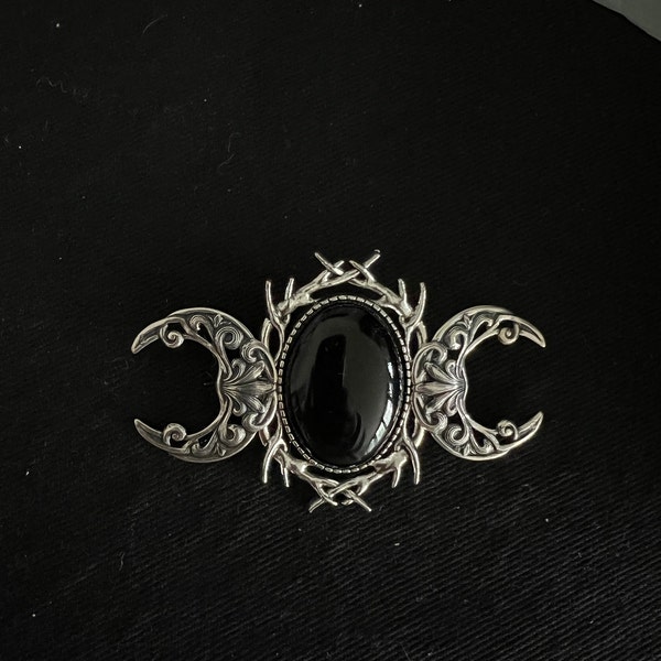 Forehead Jewelry Moon Black Stone Triskele Wicca Pagan Witch Forehead ...