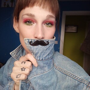 Moustache Iron-on Patch, Movember Mustache Badge, Hipster Mustache ...