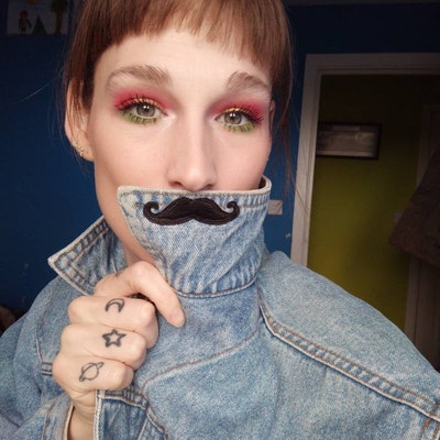 Moustache Iron-on Patch, Movember Mustache Badge, Hipster Mustache ...