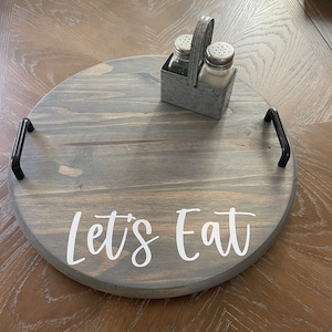 Last Name Est Date Board Serving Tray Lazy Susan - Etsy