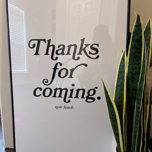 Thanks for Coming-digital Prints-wall Art Print-typography Art ...