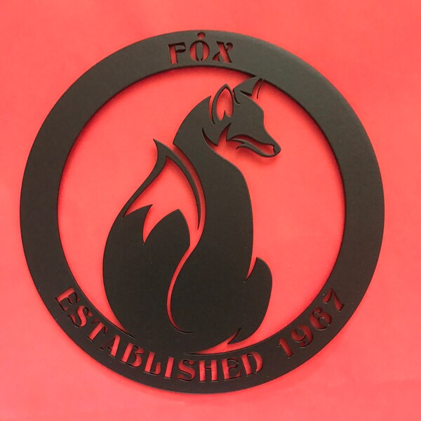 Personalized Fox Sign With Established Date - Etsy