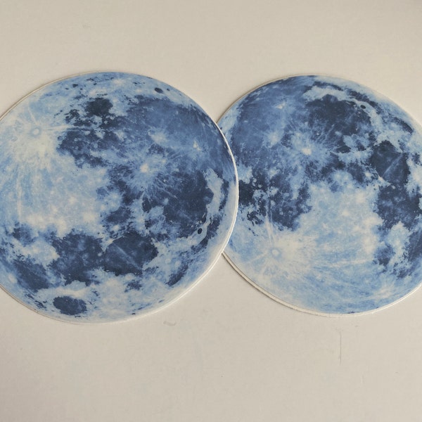 Moon Sticker | Full Moon Vinyl Sticker for Laptop | Car Decal Full Moon ...