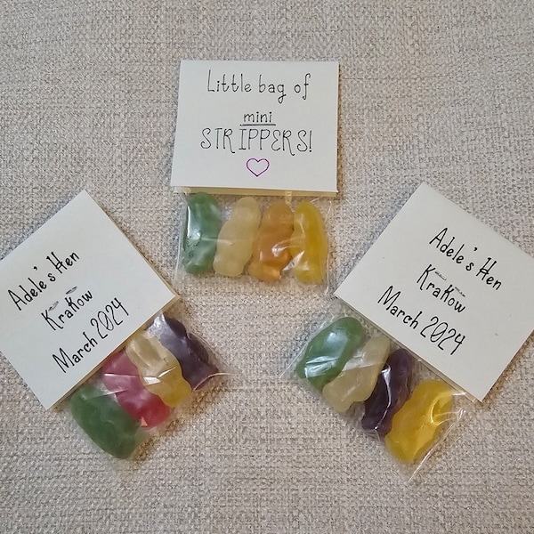 5 Bags of Mini Strippers Hen Do Favours, Hen Party Sweets, Jellybaby ...