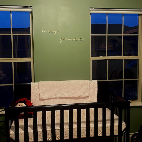 36 Inch Wood Script Nursery Baby Room Name Laser Cut Sign Cursive First ...