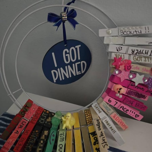 Extra Large Metal Wall Hanging Cheer Pin Holder - XL 18" Circle - Cheerleader - Cheer Comp ...