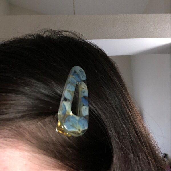 3 Pcs Real Pressed Flower Hair Clips, Set of Three Floral Clips, Resin ...
