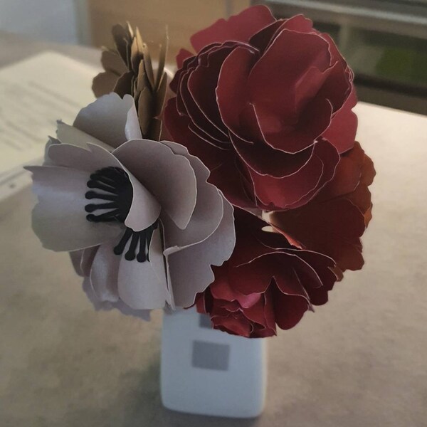 Paper Flower Bouquet, Alternative Paper Bridal Bouquet, Custom Bridal ...