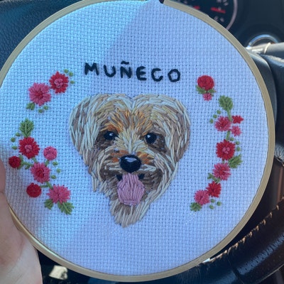 DOG Custom Embroidered Pet Portrait - Etsy