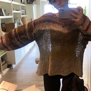 KNITTING PATTERN: BASIC Open Knit Sweater - Etsy