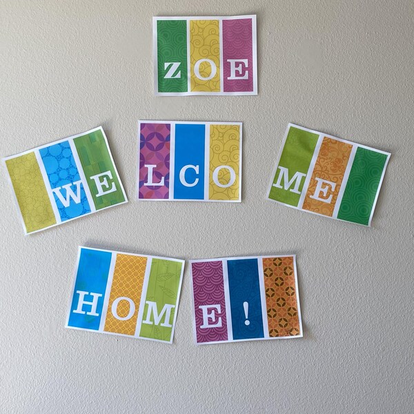 Welcome Home * Blue Printable Banner/bunting * Instant Download - Etsy