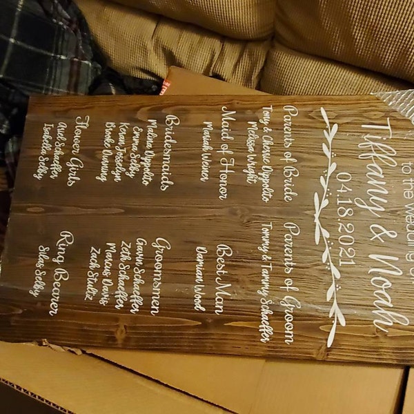 Wedding Program Sign | Bridal Party Sign | Alternative Wedding Program ...